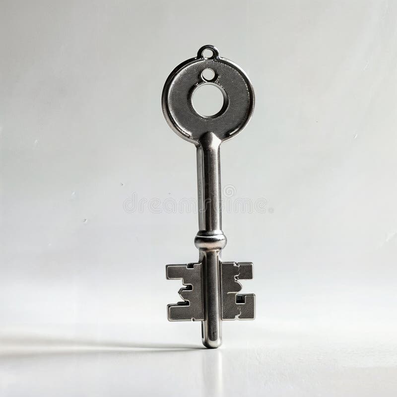 Vintage Skeleton Key on a White Background Stock Illustration ...