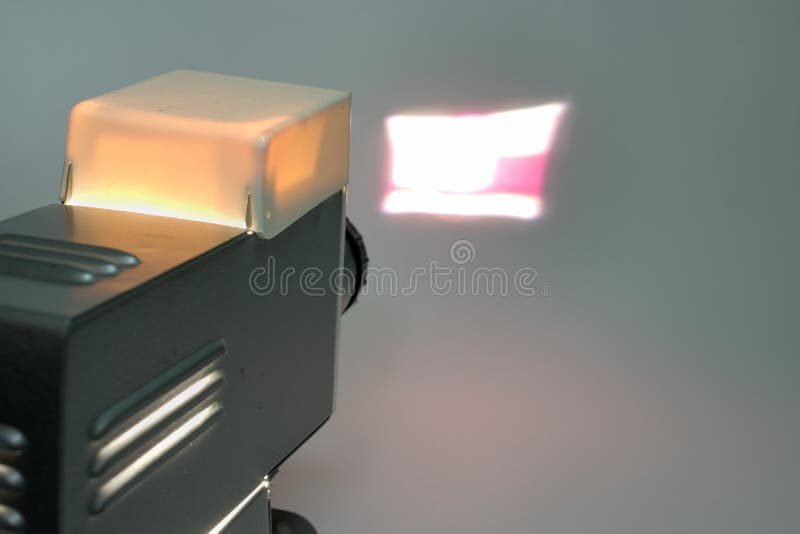 Vintage Slide Projector in Work Stock Photo - Image of field ...