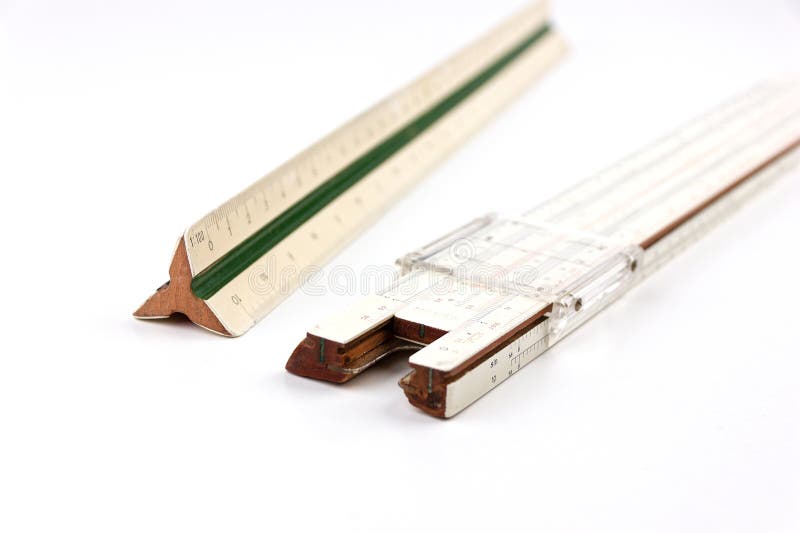 Vintage Slide Rule Calculating and Measuring Instrument. Stock Image ...