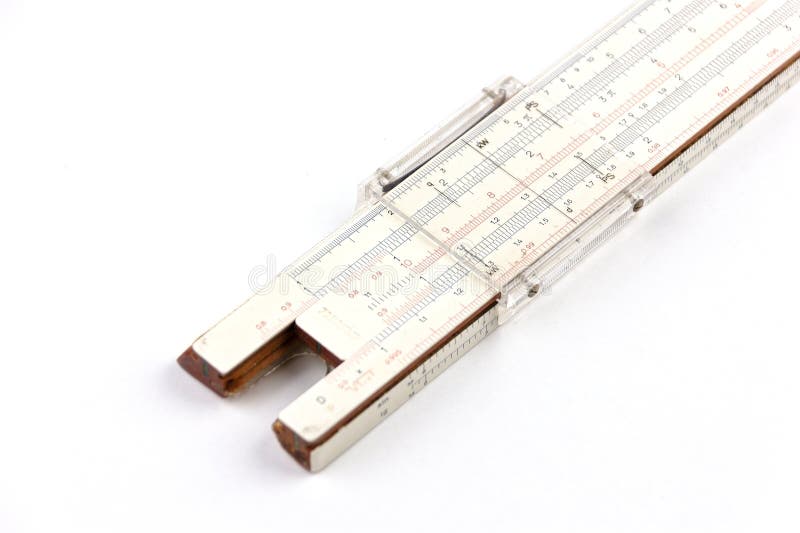 Vintage Slide Rule Calculating and Measuring Instrument. Stock Photo ...