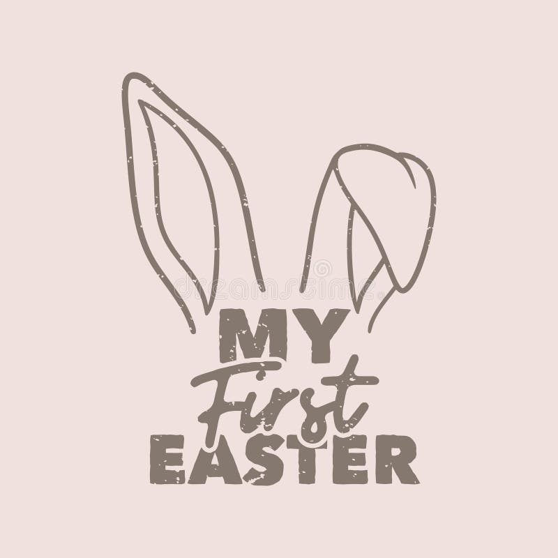 My First Easter Vector Design with Bunny Ears and Hearts. Number with ...