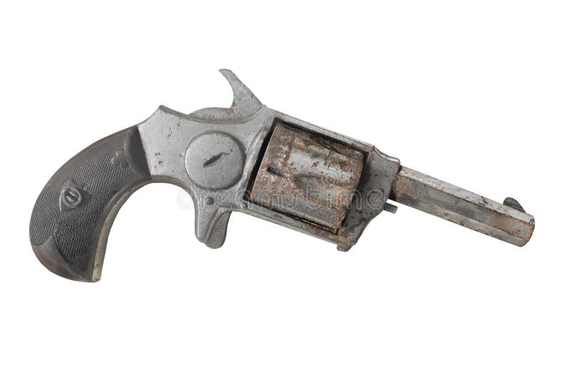 Vintage Small Revolver Gun Isolated. Stock Image - Image of revolvers ...