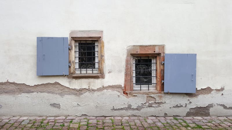 Vintage Small Window on Rustic Wall Stock Image - Image of ...