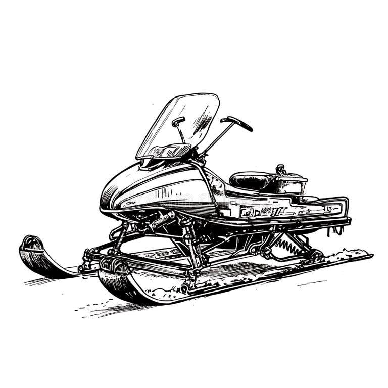 Vintage Snowmobile Stock Illustrations – 359 Vintage Snowmobile Stock ...