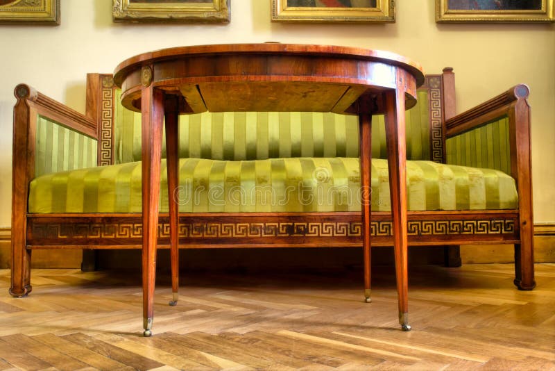 Vintage sofa and table stock image. Image of alupka, scene - 31952219