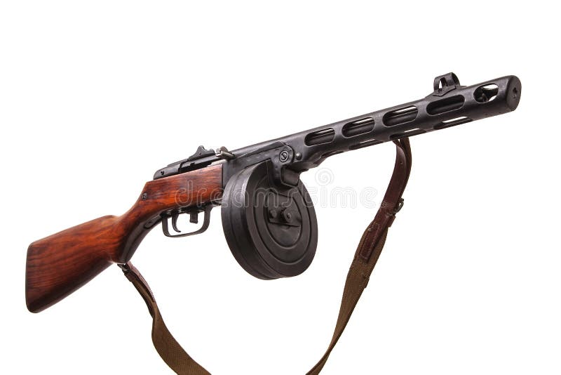 Vintage Soviet Automatic Machine Gun from World War II Isolated on ...