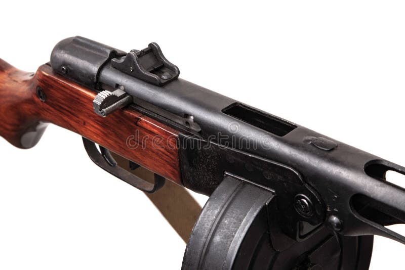 Vintage Soviet Automatic Machine Gun from World War II Isolated on ...