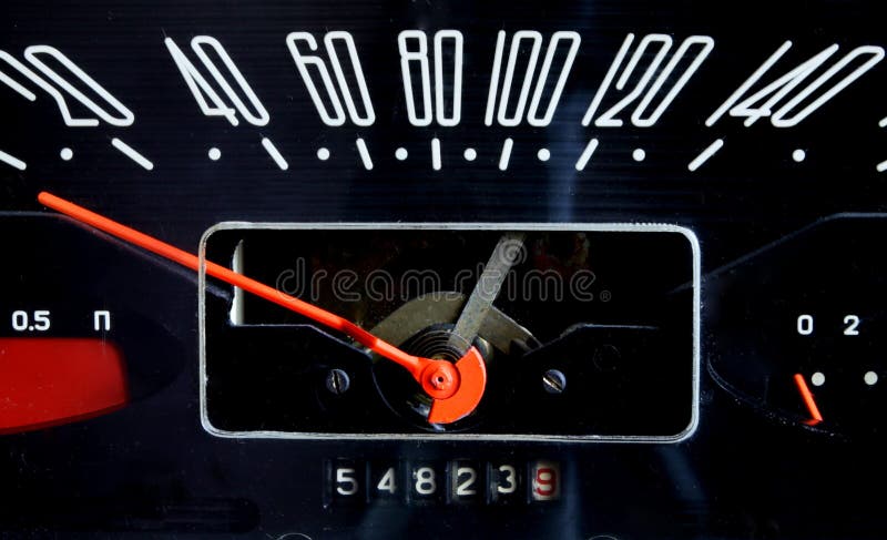 Vintage Soviet Car Speedometer Stock Image - Image of vintage, ussr ...