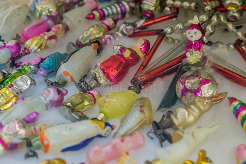 Vintage Soviet Christmas Tree Toys Stock Photo - Image of decoration ...