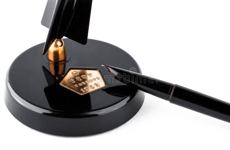 Vintage Soviet Fountain Pen on Stand Stock Photo - Image of concepts ...