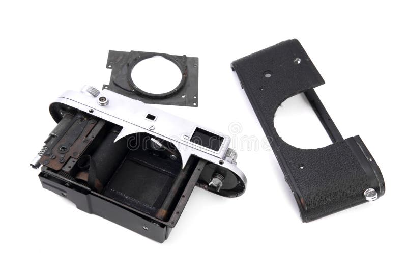 Vintage Soviet Rangefinder Camera Taken Apart Stock Image - Image of ...