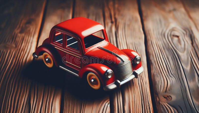 A Vintage Soviet Toy Car on a Wooden Floor, Ai Generated Image Stock ...