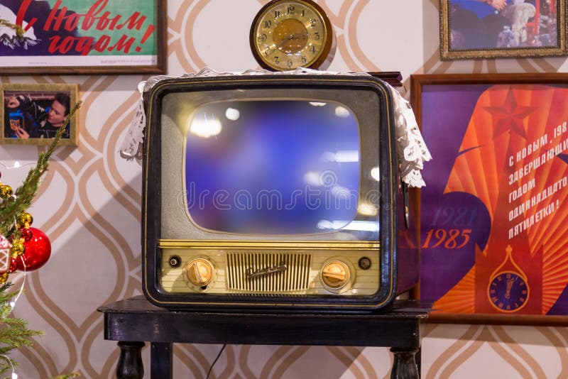 Vintage Soviet TV from 1959 50s Retro. Stock Photo - Image of ...