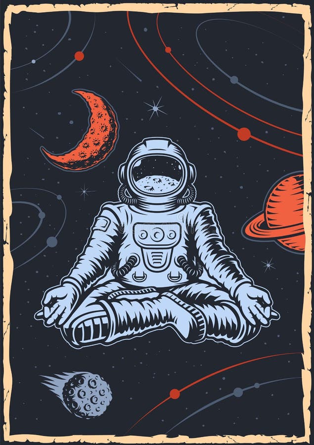 Vintage Space Seamless Pattern Stock Illustration - Illustration of ...