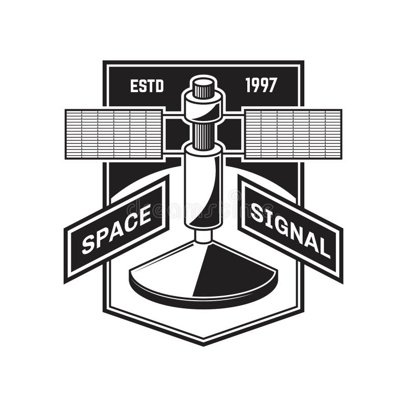 VINTAGE SPACE EMBLEM stock vector. Illustration of academy - 158503091