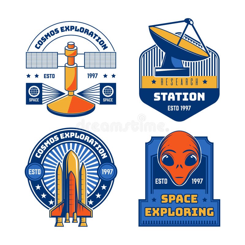 VINTAGE SPACE EMBLEM COLLECTIONS II Stock Vector - Illustration of ...