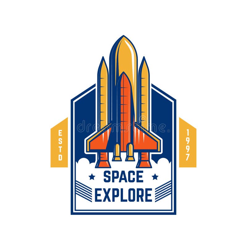 VINTAGE SPACE EMBLEM-2 stock vector. Illustration of premium - 158504233