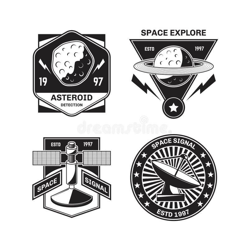 VINTAGE SPACE EMBLEM-2 stock vector. Illustration of mission - 158504284