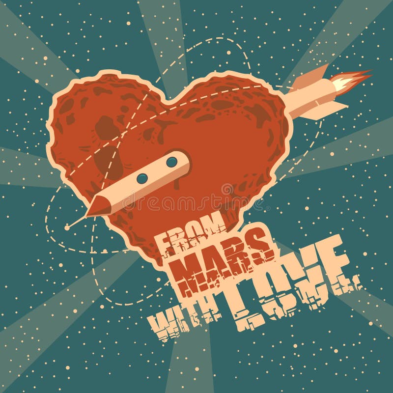 Vintage Mars Space Elements Collection Stock Vector - Illustration of ...