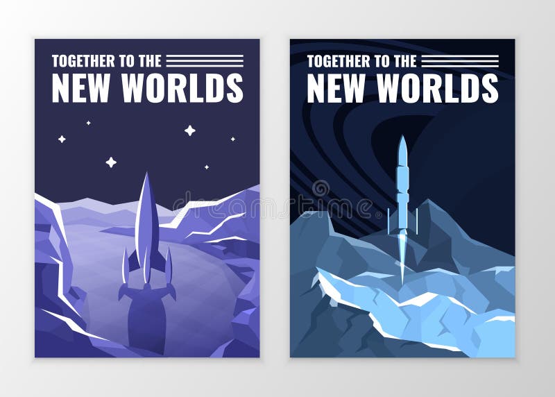 Vintage Space Poster of a Rockets Launch Stock Vector - Illustration of ...