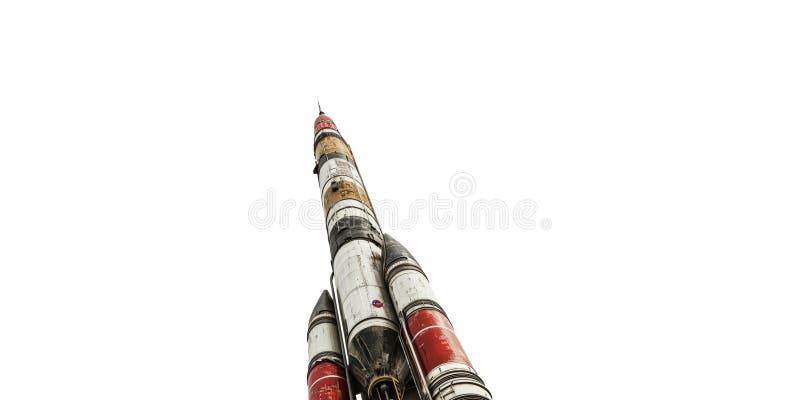 Vintage Space Rocket with Multistage Design and Cylindrical Structure ...