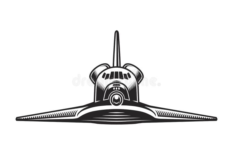 Vintage Space Shuttle Front View Concept Stock Vector - Illustration of ...