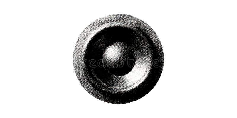 Vintage Speaker Cone in Retro Halftone. Audio Component Illustration ...