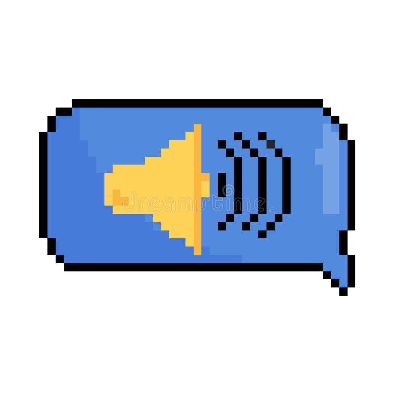 Vintage Speech Bubble Icon. Pixel Art Object in 8 Bit Style. Retro 80s ...