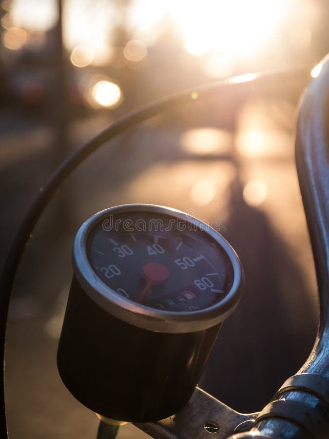 Vintage Speedometer on Old Bicycle Stock Image - Image of lifestyle ...