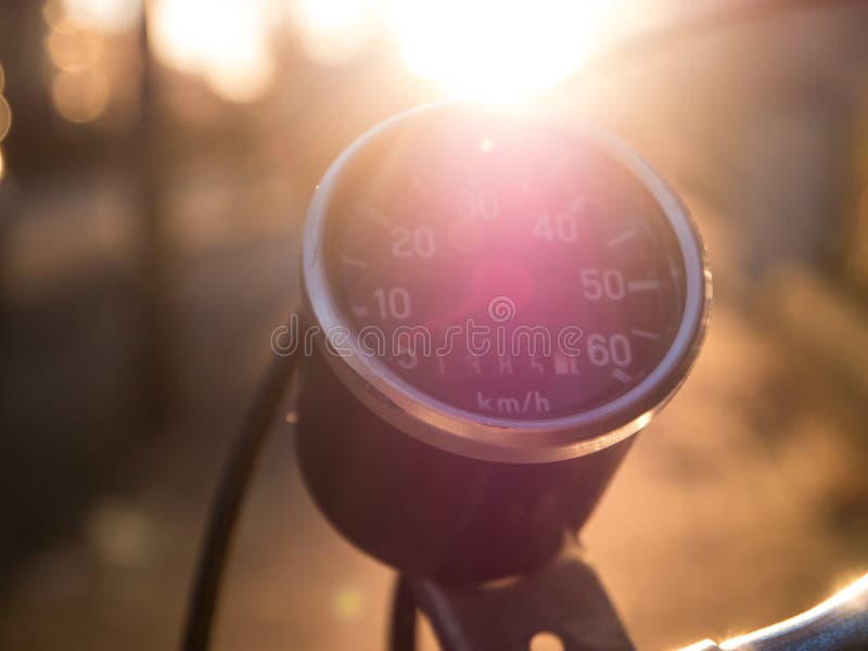 Vintage Speedometer on Old Bicycle Stock Image - Image of speed, start ...