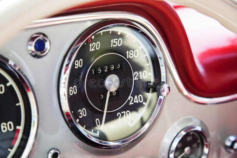 Vintage speedometer stock photo. Image of black, auto - 75039950