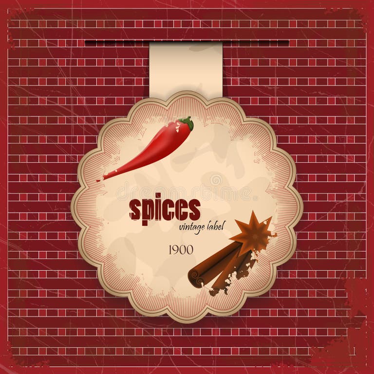 Vintage spice menu card stock vector. Illustration of plant - 22946856