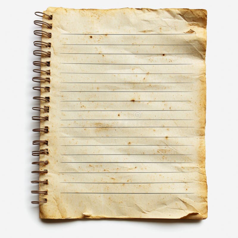 Vintage Spiral Notebook with Blank Yellowed Pages Ideal for Writing ...