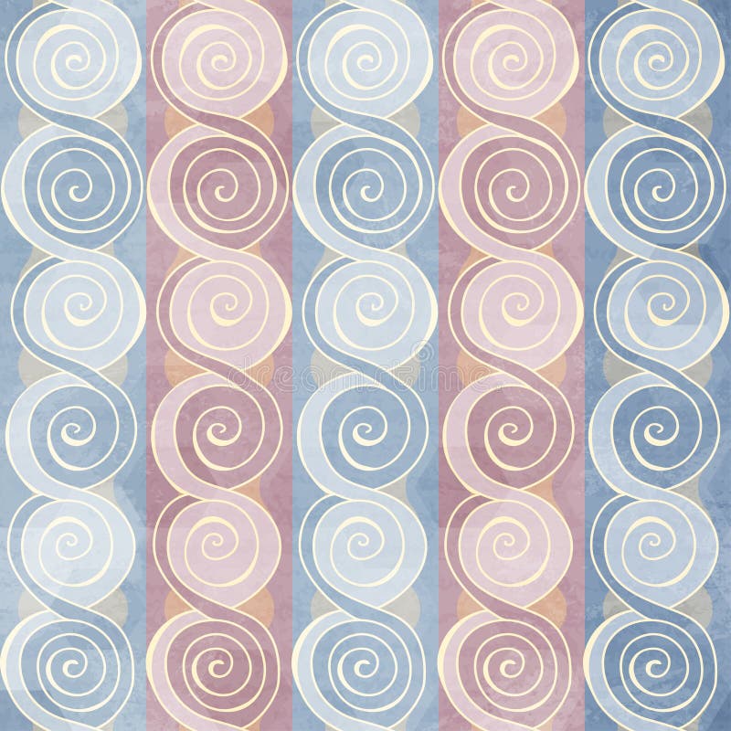 Vintage Spiral Seamless Pattern Stock Illustration - Illustration of ...