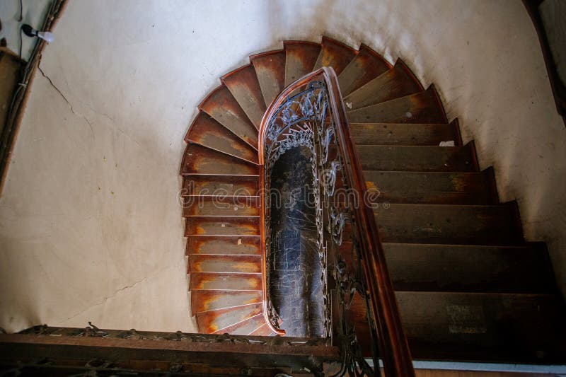 Vintage Spiral Staircase at the Old Mansion Stock Photo - Image of ...