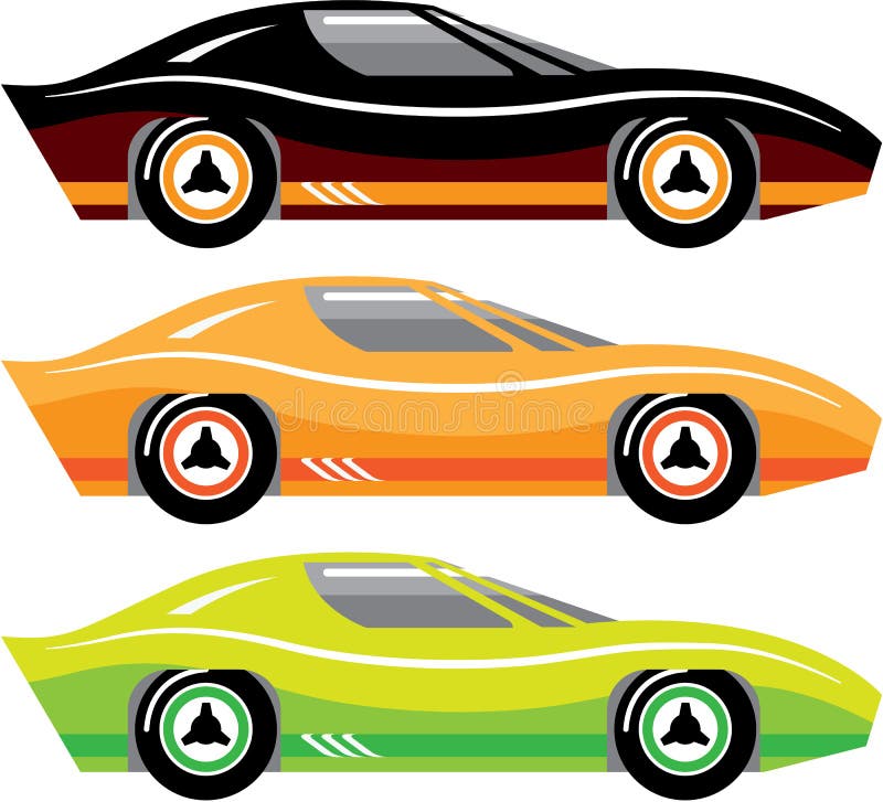 Vintage Sports Car Simple Basic Vector Stock Vector - Illustration of ...
