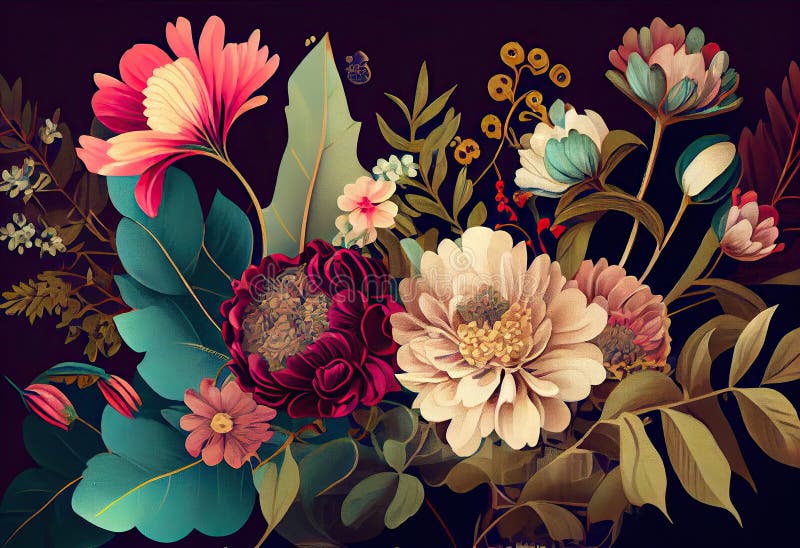 Vintage spring flowers stock photo. Image of decorative - 274324710