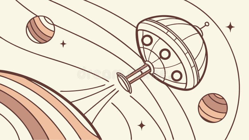 Vintage Sputnik Like Satellite Orbits Stock Illustrations – 1 Vintage ...