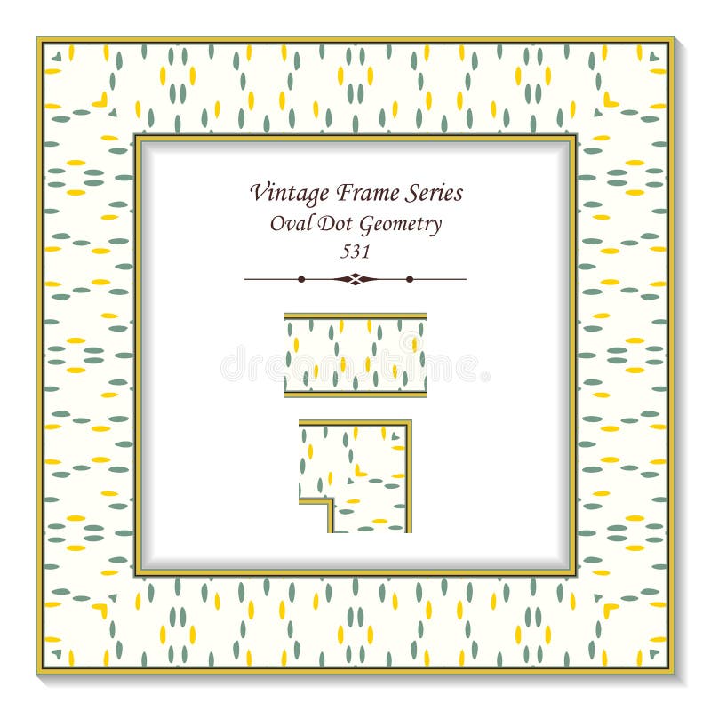 Vintage Square 3D Frame Oval Dot Geometry Stock Vector - Illustration ...