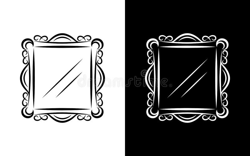 Vintage square mirror icon stock vector. Illustration of design - 219935498