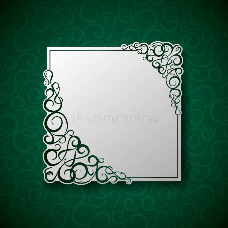 Vintage square ornament. stock vector. Illustration of curve - 29563544