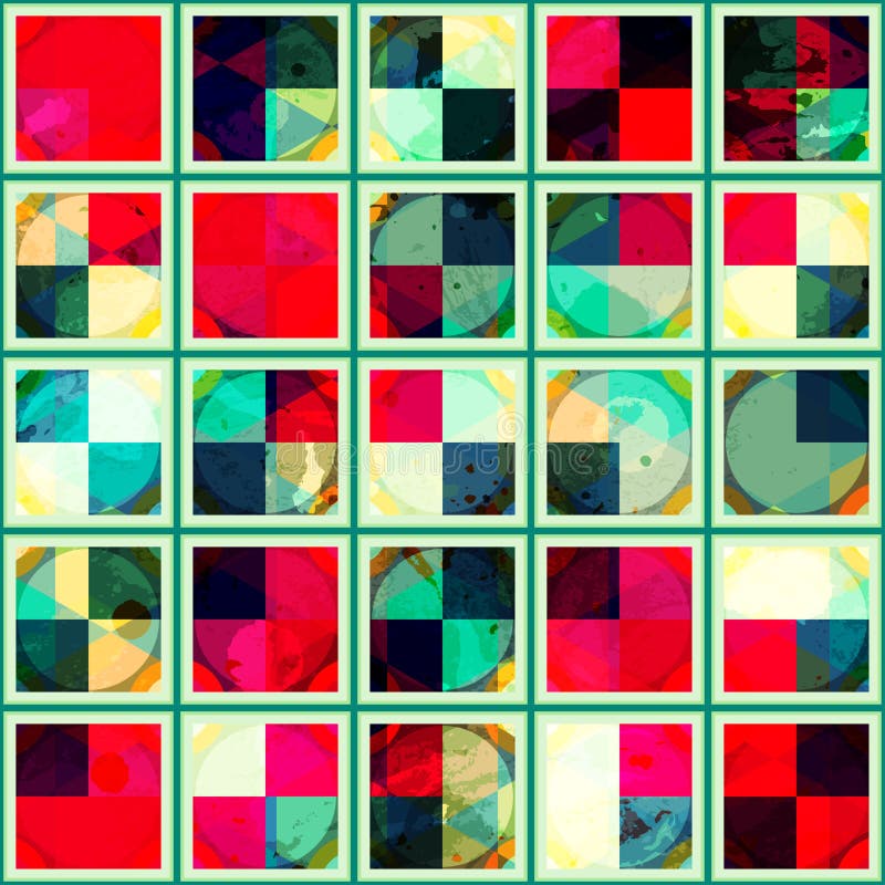 Vintage Square Seamless Pattern Stock Vector - Illustration of ...