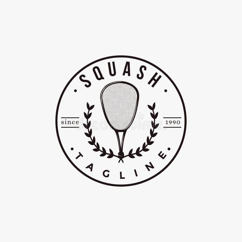Vintage Squash Logo Icon Vector Stock Vector - Illustration of athlete ...