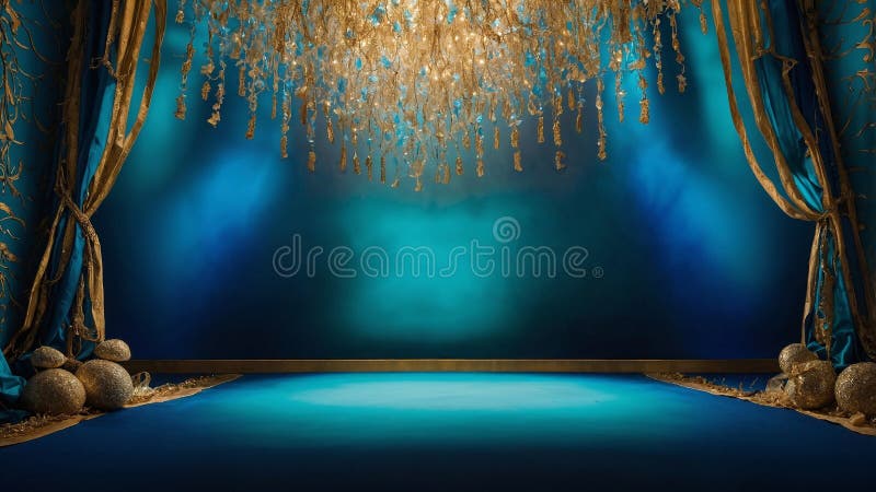 Vintage Stage with Drapery for Backdrop and Presentation Stock Image ...
