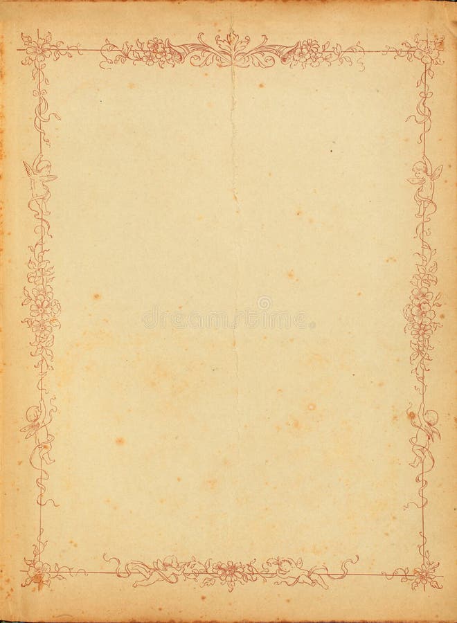 Blank Antique Paper with Vintage Border Stock Photo - Image of paper ...