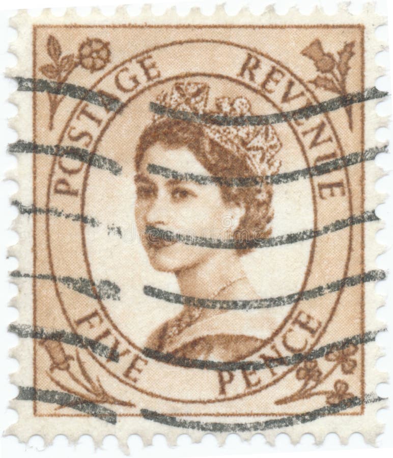 Vintage Stamp Printed In Great Britain 1952 Shows Queen Elizabeth Ii
