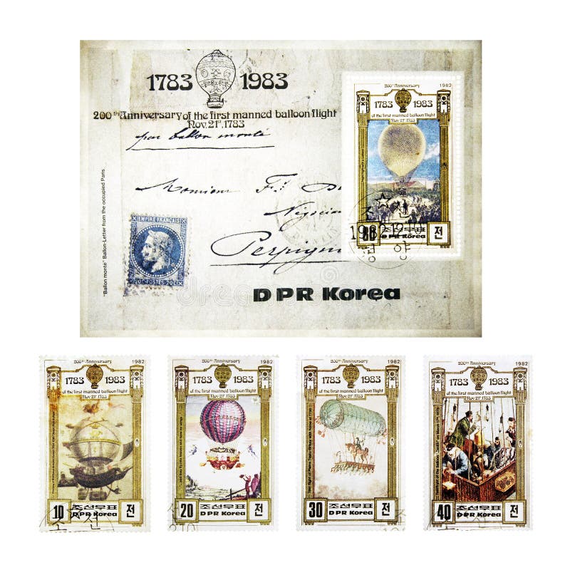 Vintage Stamps from DPR Korea Editorial Stock Photo - Image of hobbies ...