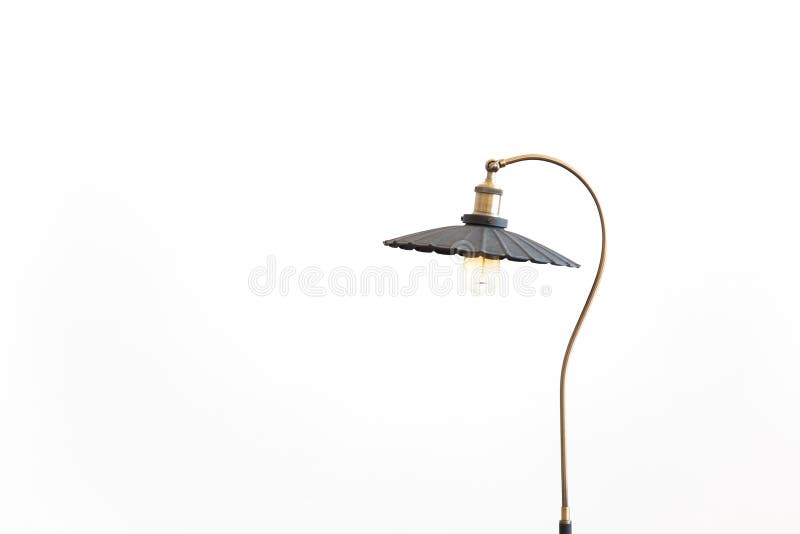 Vintage Stand Floor Lamp Isolated on White Stock Photo - Image of ...