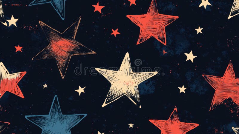 Vintage Starry Pattern with Grunge Texture for Creative Design Stock ...