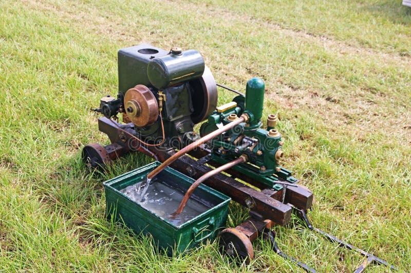 Vintage Static Engine and Pump Stock Photo - Image of green, equipment ...